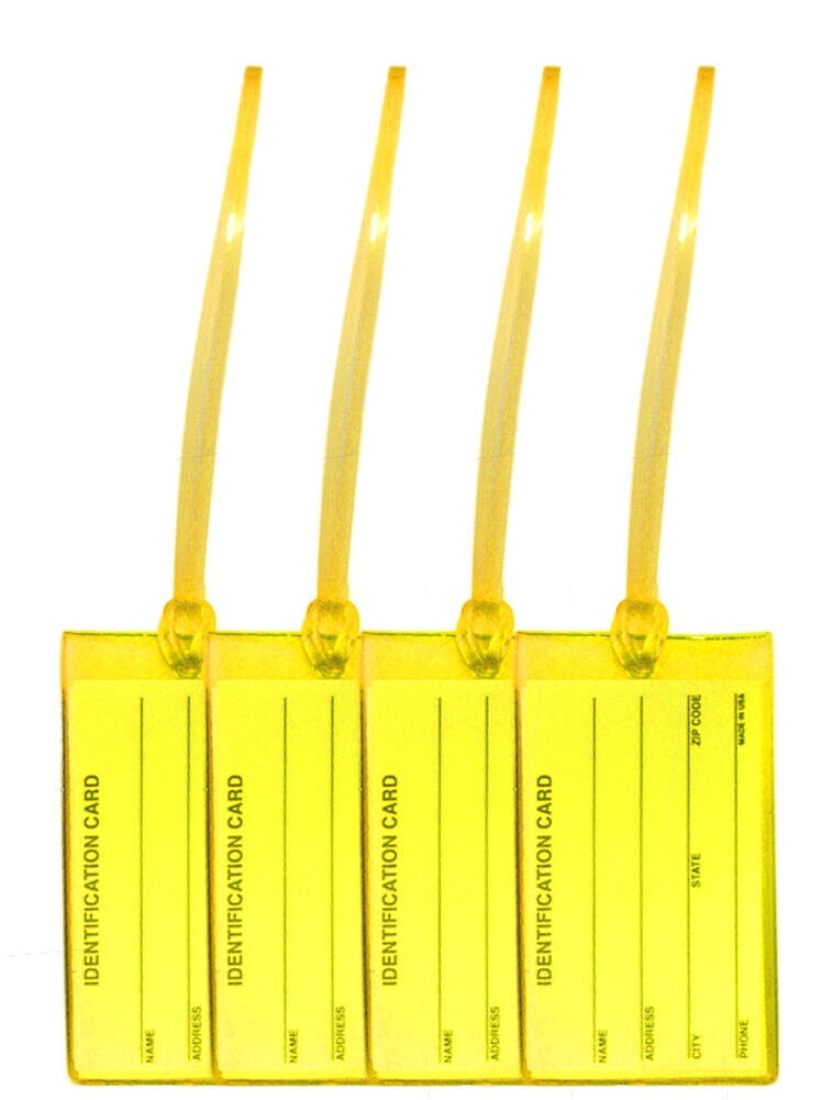 4 Neon Yellow Jelly Luggage Tags | High Visibility Travel Tags in ...
