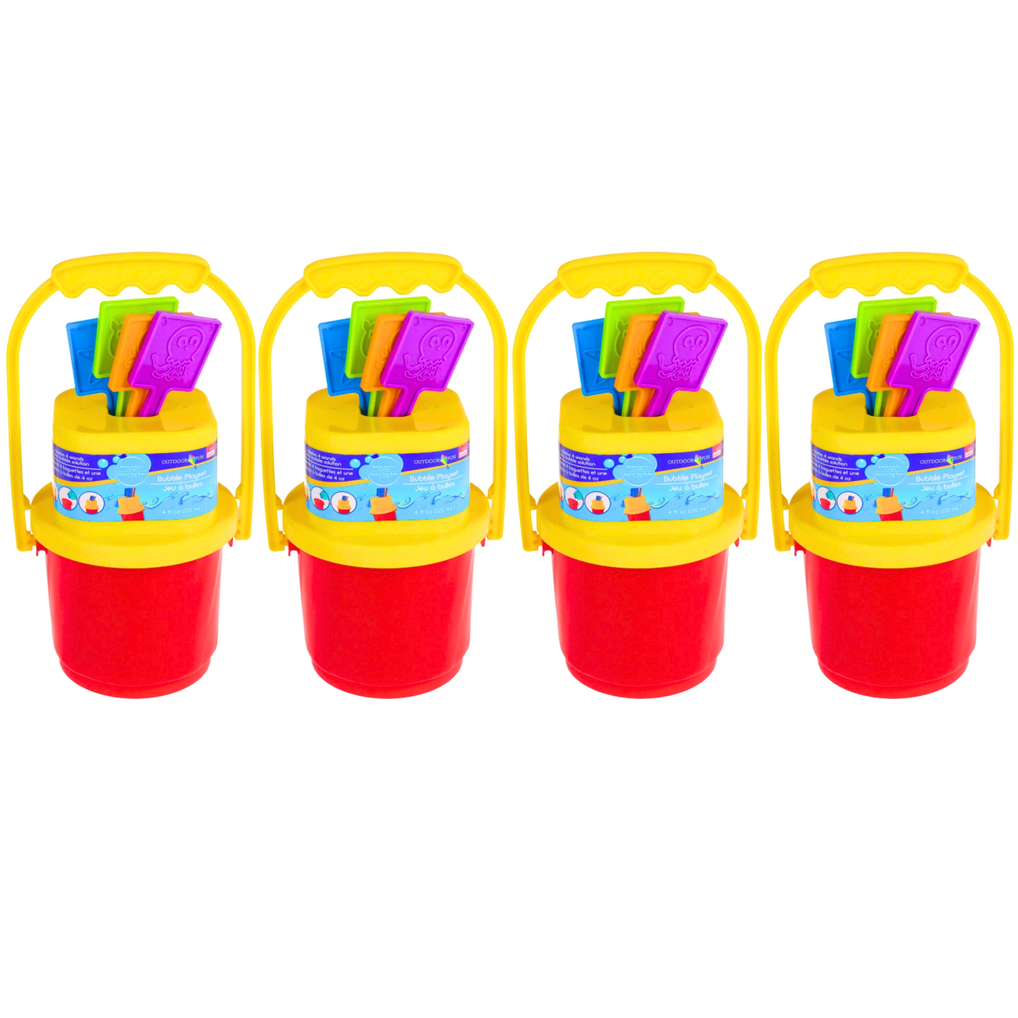 (4) No-Spill Bubble Playset Mini Bucket with 4oz Bubble Solution ...