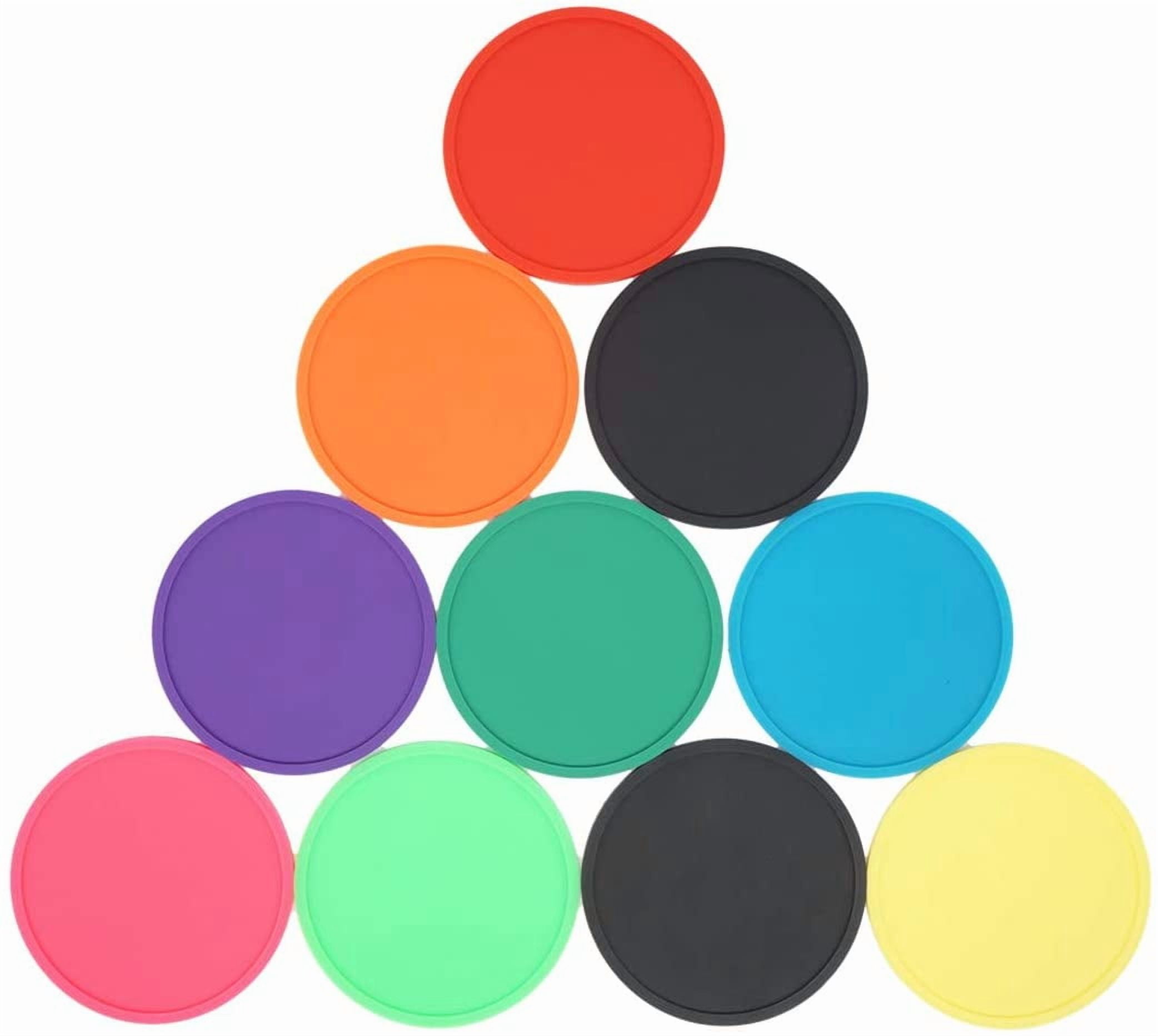 4" Non Slip Coasters Heat Insulation Colorful Unique Slice Silicone ...