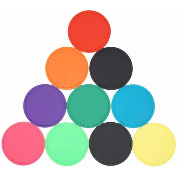 4" Non Slip Coasters Heat Insulation Colorful Unique Slice Silicone ...