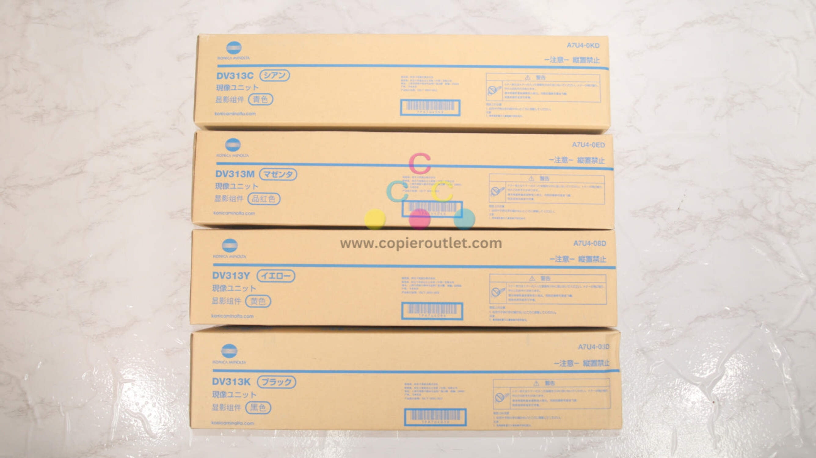 4 OEM Konica BH308,368,C308,C368 DV313 CMYK Developer Unit A7U4-0KD,0ED ...