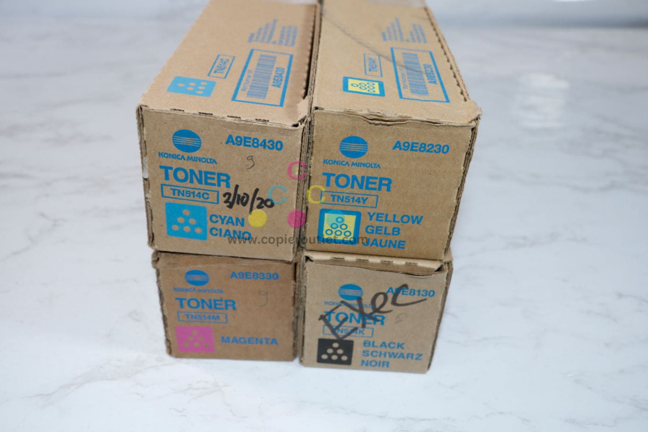 4 OEM Konica Minolta Bizhub C458,C558,C658 TN514 CMYK Toners A9E8130,230,330,430 - Walmart.com