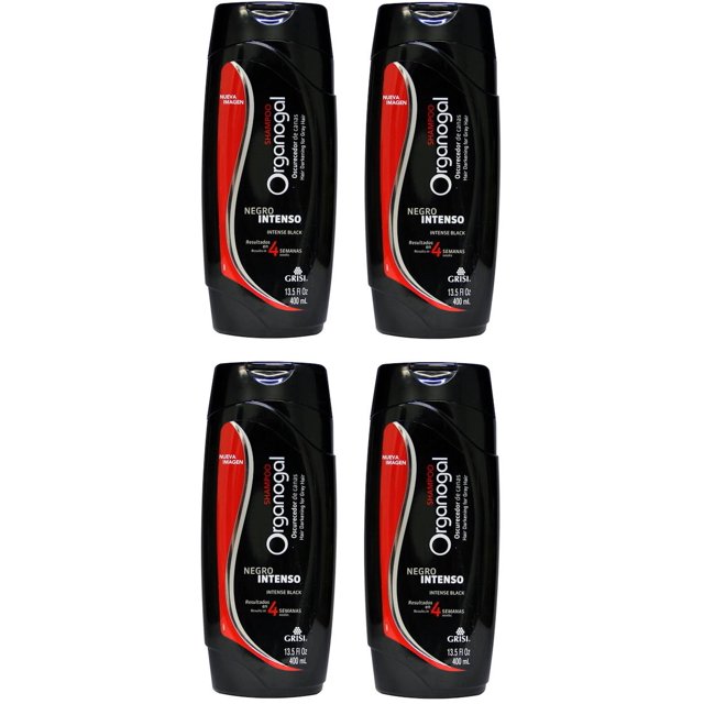 4 PACK GRISI ORGANOGAL SHAMPOO HAIR DARKENING FOR GRAY HAIR 13.5 FL OZ ...