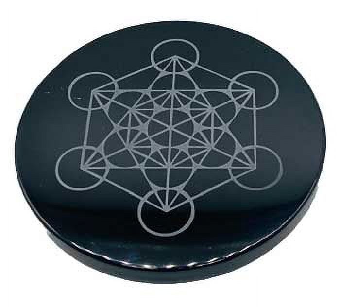 4" Obsidian, Black Metatron Altar Tile - Walmart.com