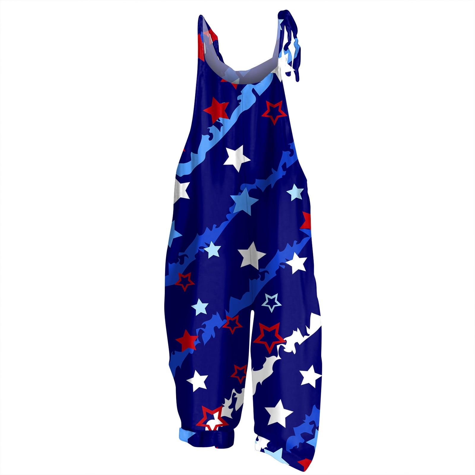 4 Of July Shirt Women American Flag Rompers Square-Neck Spaghetti Strap ...