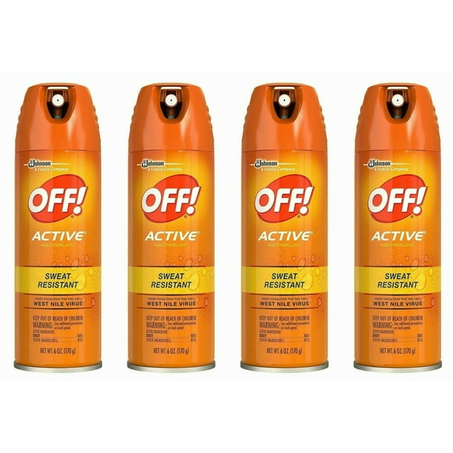 4 Off! Active Insect Repellent Spray Sweat Resistant Bug Spray 15% Deet ...