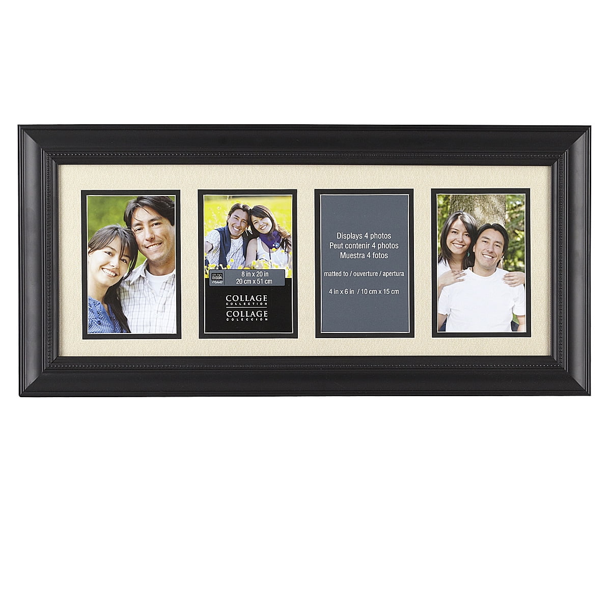 4-Opening Vertical Multi Wood Collage Frame, 4" x 6" for Four Photos By ...