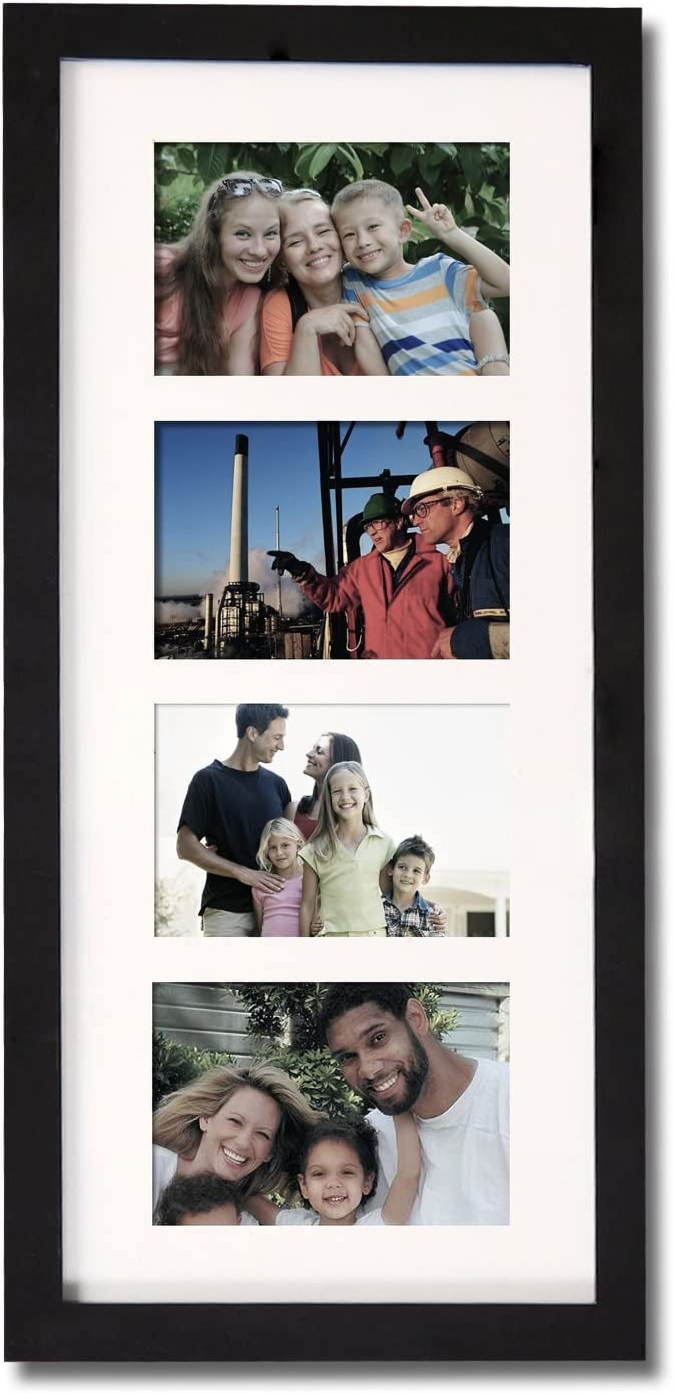 4 Opening Glass Face Black Picture Collage Frame, Decorative Multiple ...