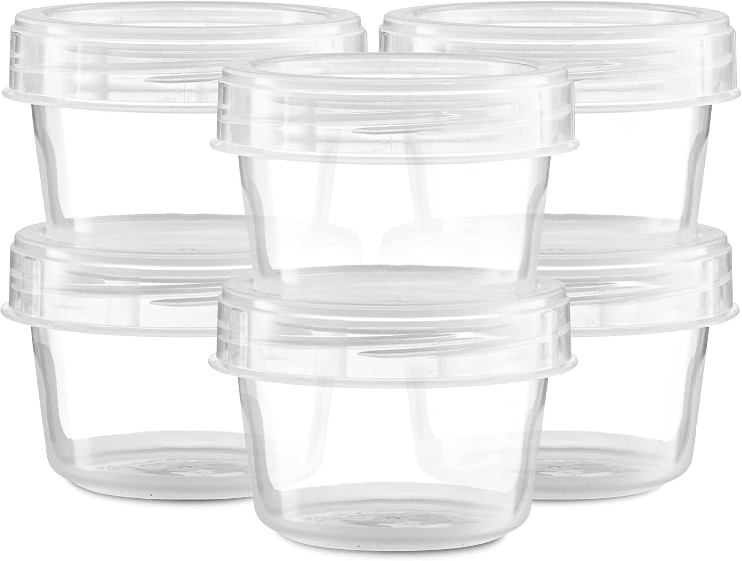 (4 Ounce 10 Pack) Clear Twist cap Containers Clear with Screw on Lids ...