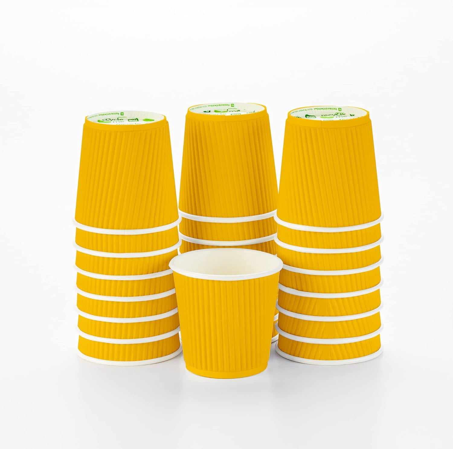 4 Ounce Ripple Insulated Coffee Cups, 500 Double Wall Corrugated Coffee ...