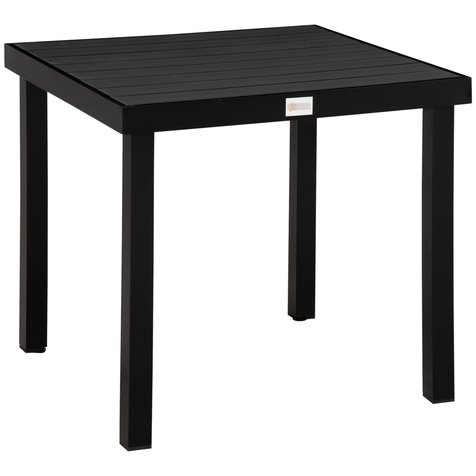 4 Outdoor Table - Square, Waterproof Wood Grain Finish, Aluminum Legs ...