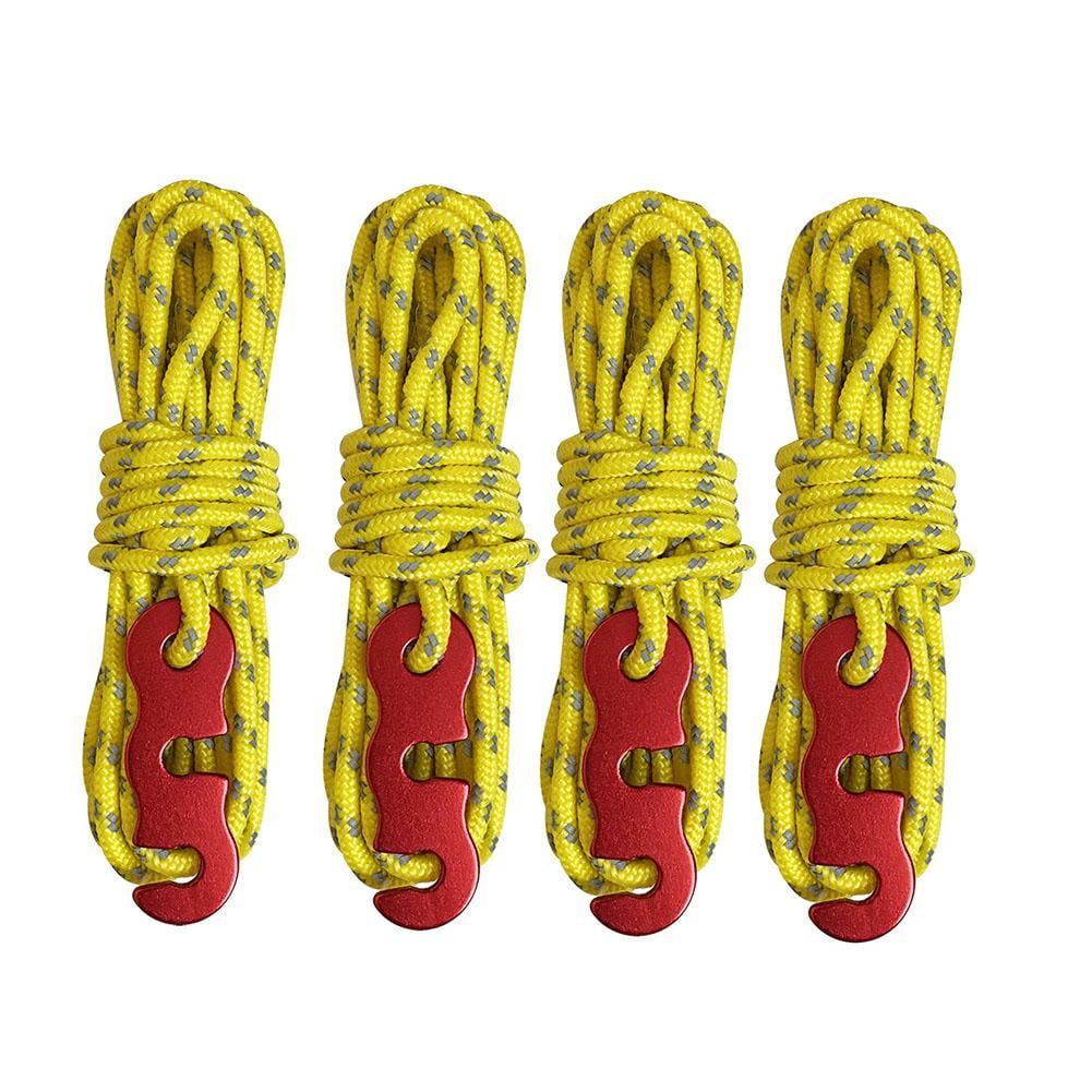 4 Outdoor Tent Ropes, Reflective Ropes Reinforced Windproof Ropes w ...
