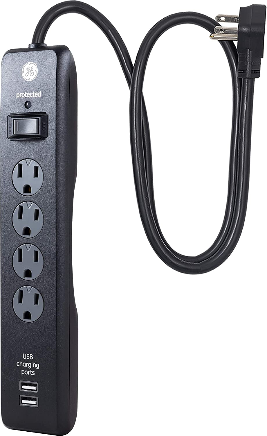 4-Outlet Surge Protector, 2 USB Ports, 3 Ft Power Cord, 800 Joules ...