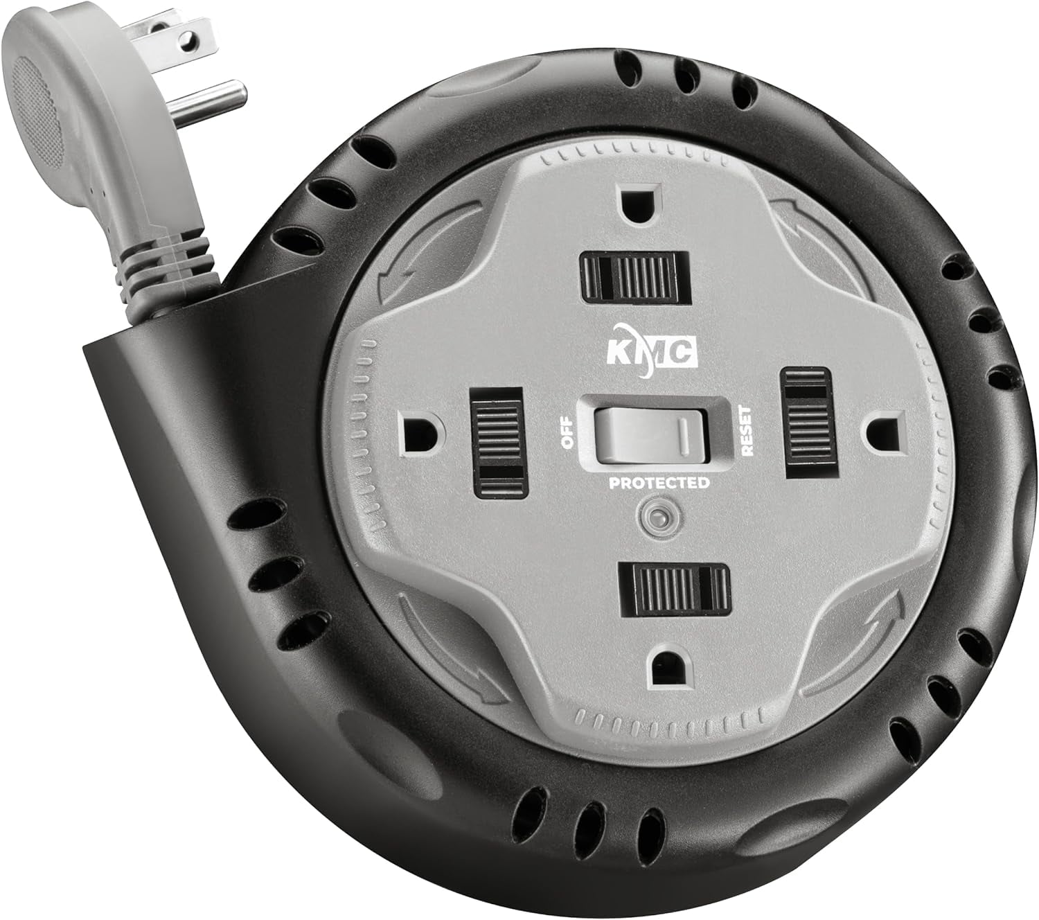 4-Outlet Surge Twist Cord Reel, Retractable Power Strip Surge Protector ...