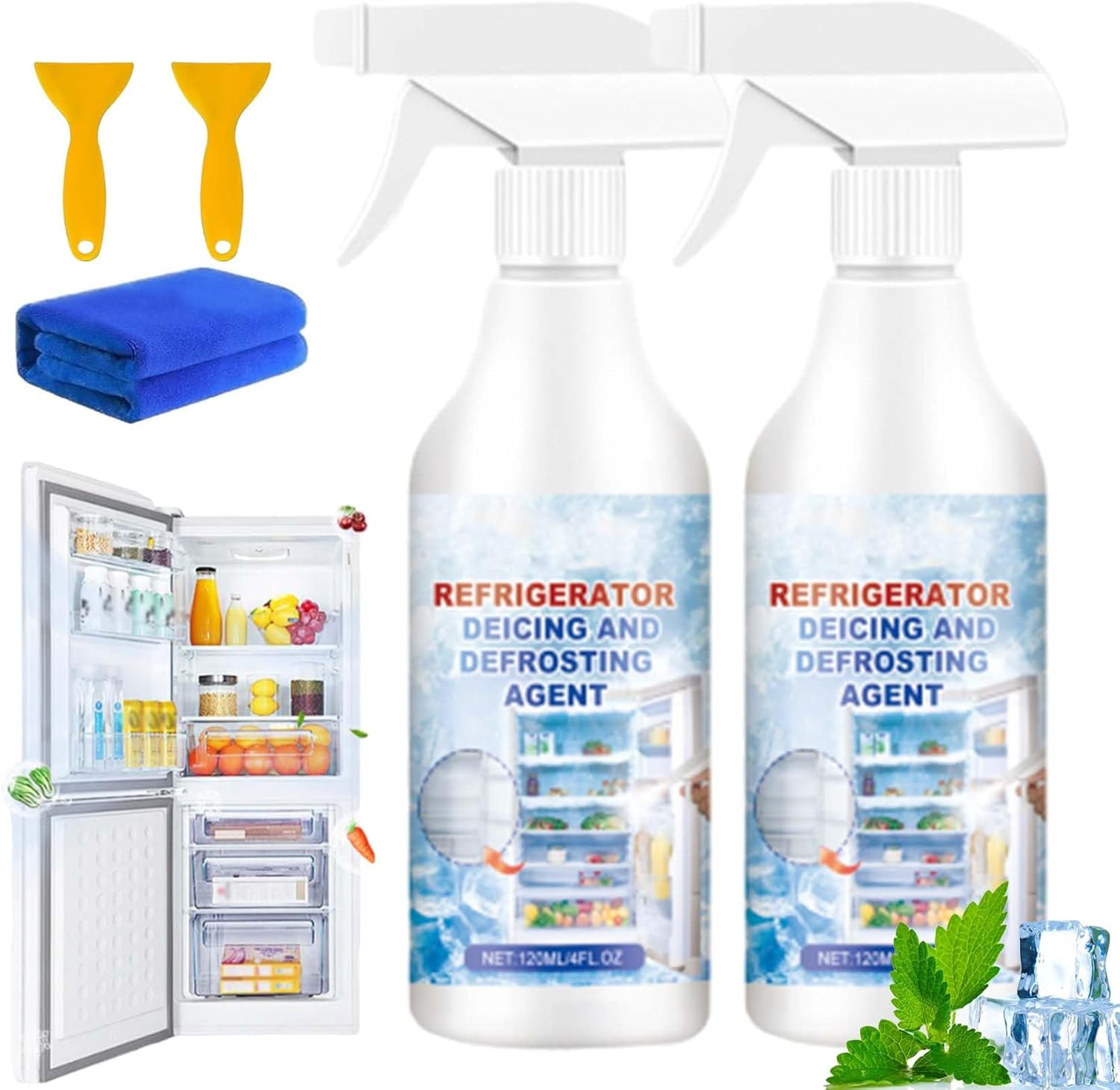 4 Oz/120 Ml Freezer Defroster Spray, Refrigerator Deicing Defrosting ...