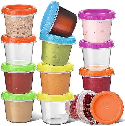 4 Oz. Small Containers with Lids [12 Pack] | Condiment Containers for ...