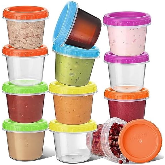 4 Oz. Small Containers with Lids [12 Pack] | Condiment Containers for ...