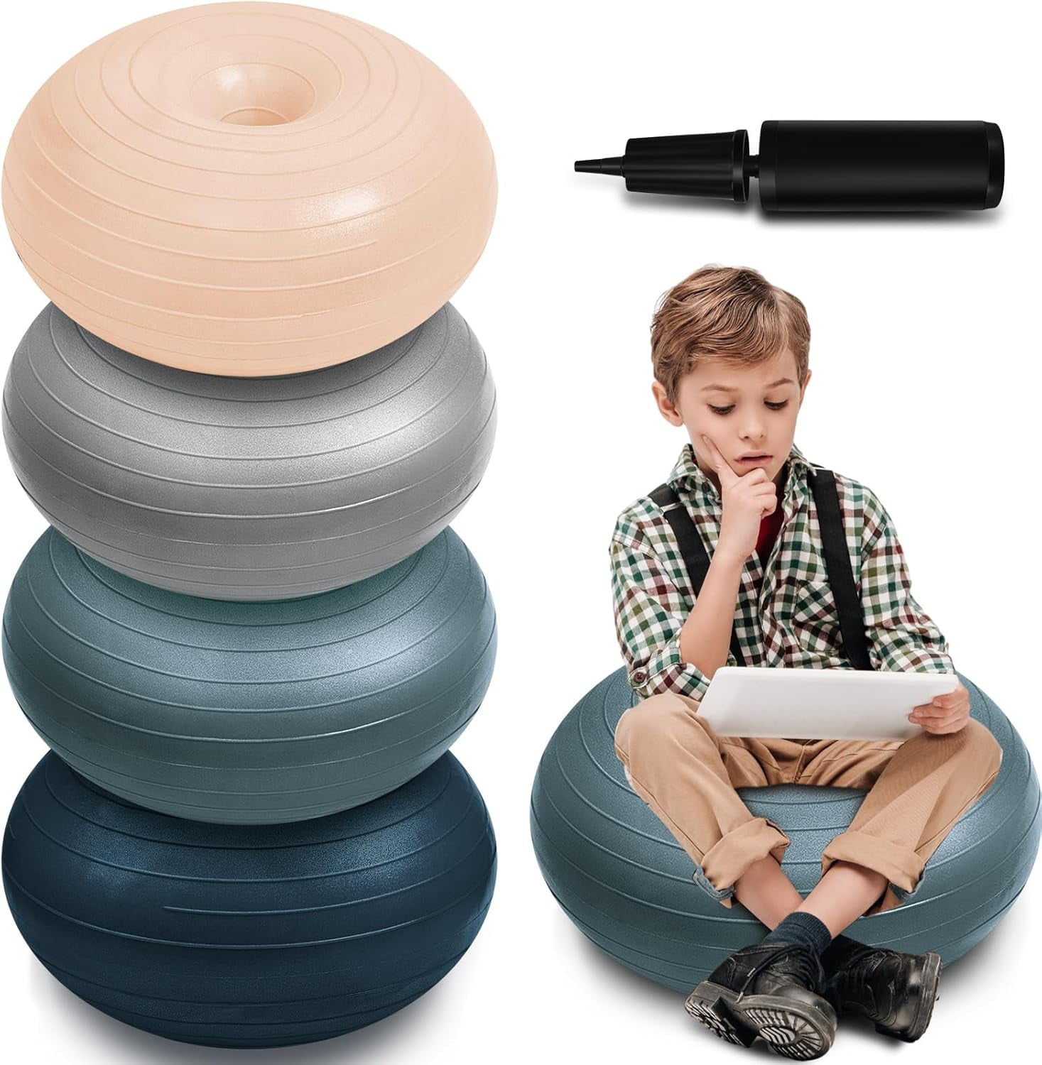 4 P cs Flexible Seating Yoga Ball Chair for Classroom 16.8 Inch ...