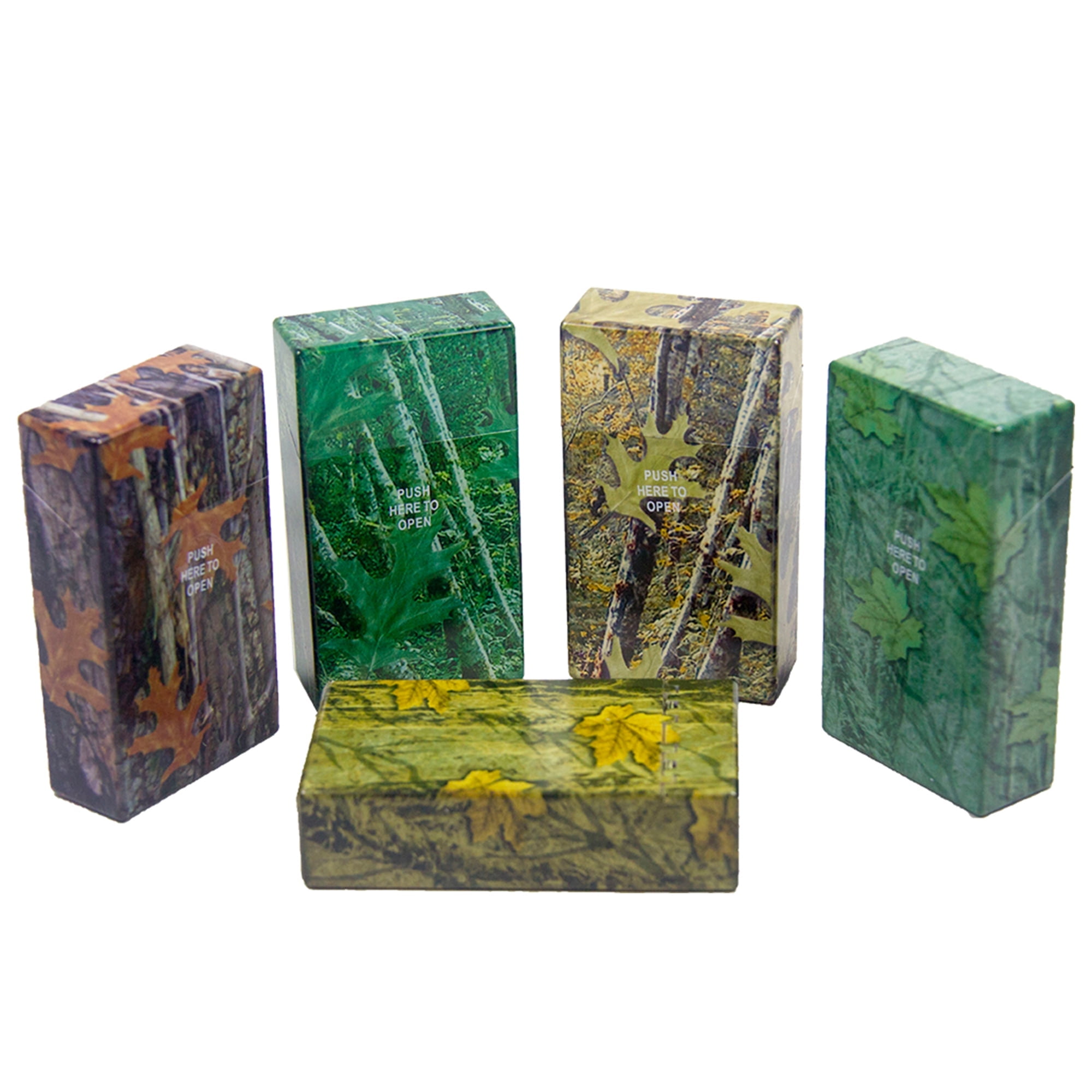 5 PACK 100 Size Push-to-Open Plastic Cigarette Case Cube Square ...