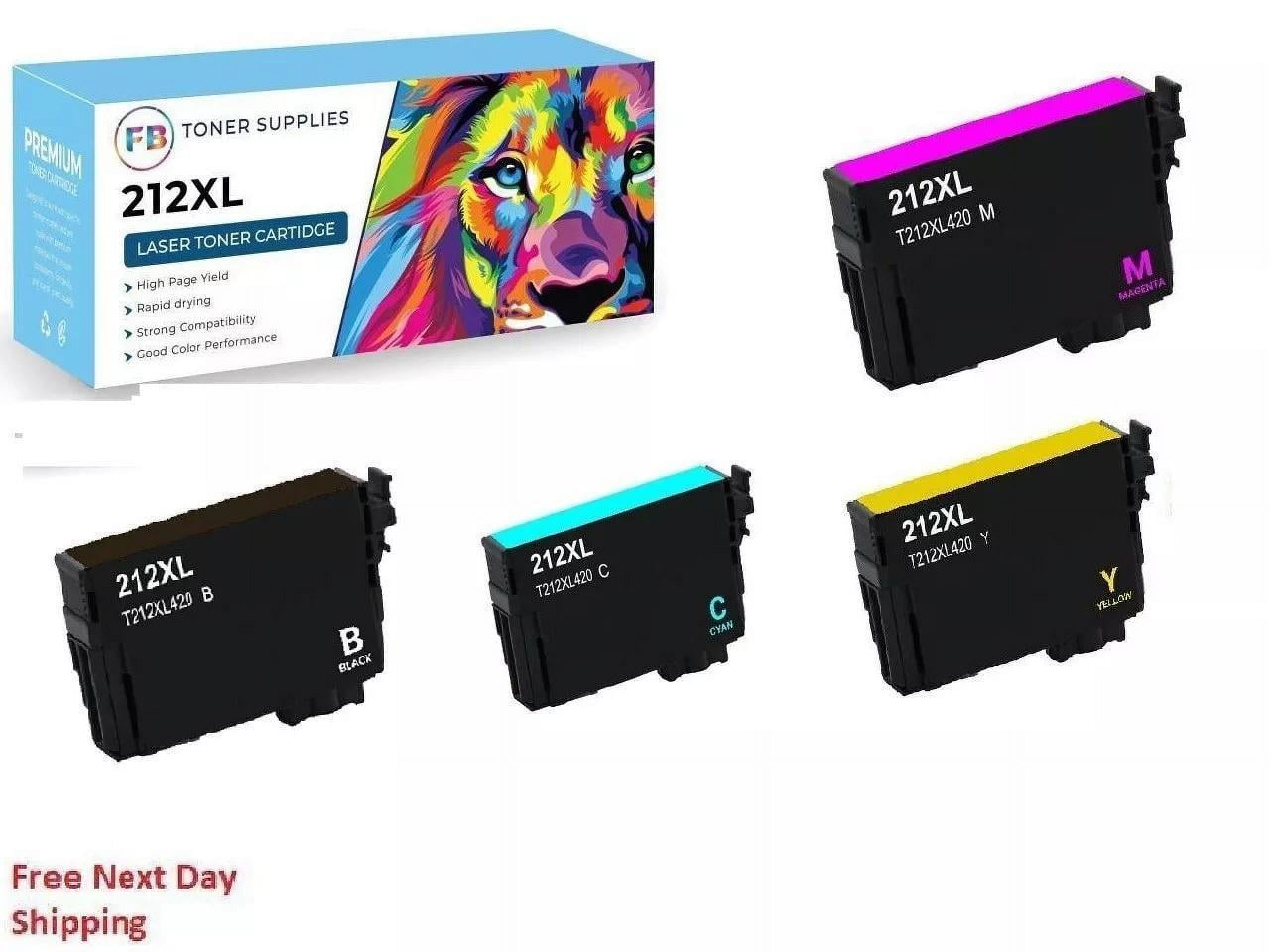 4 PACK 212XL T212XL Ink Cartridges For Epson 212 WF-2830 WF-2850 XP ...