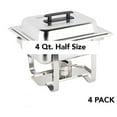 4 PACK - 4 Qt. Half Size Stainless Steel Chafer - Walmart.com