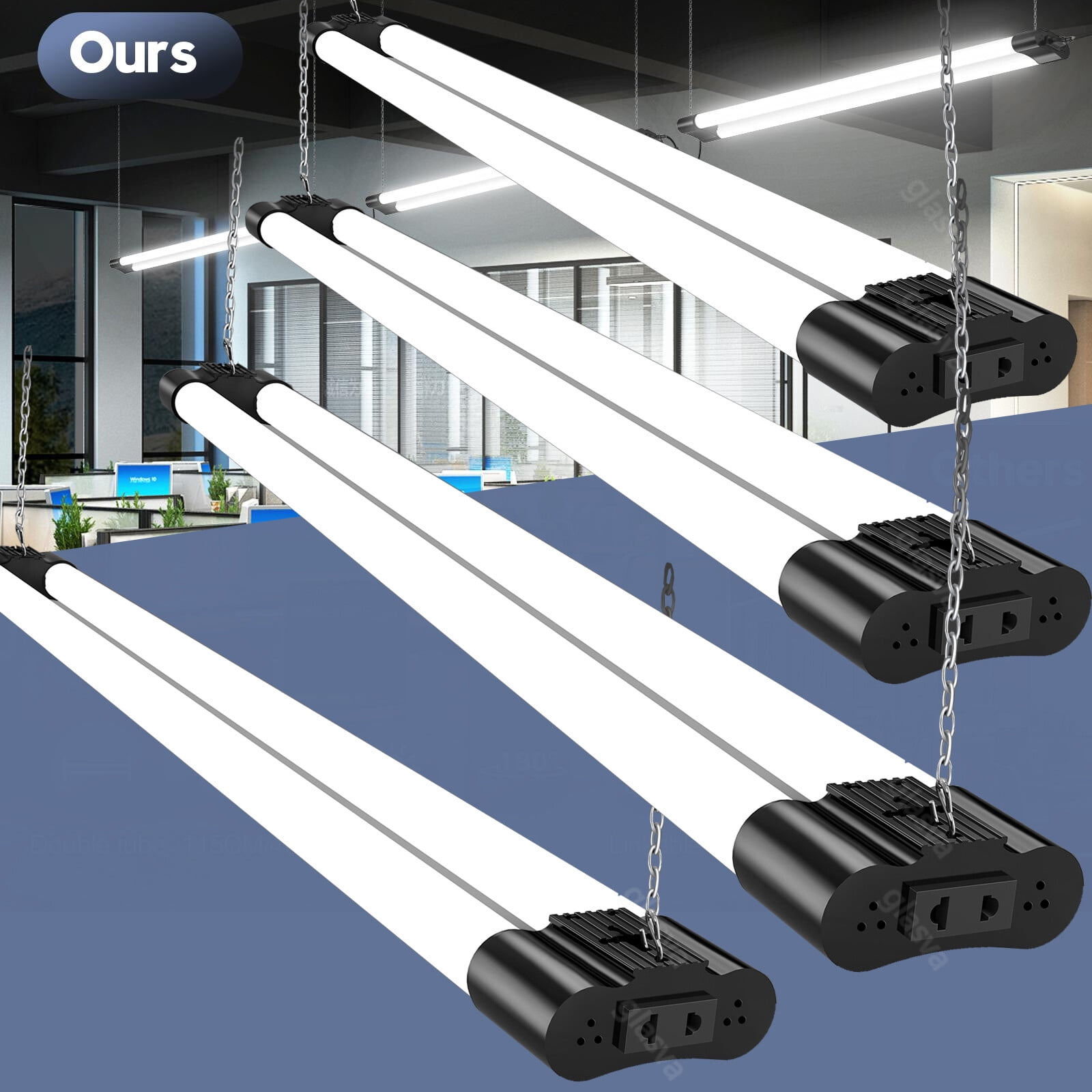 4 PACK 4FT LED SHOP LIGHT 6000K Daylight Fixture LED Ceiling Lights ...
