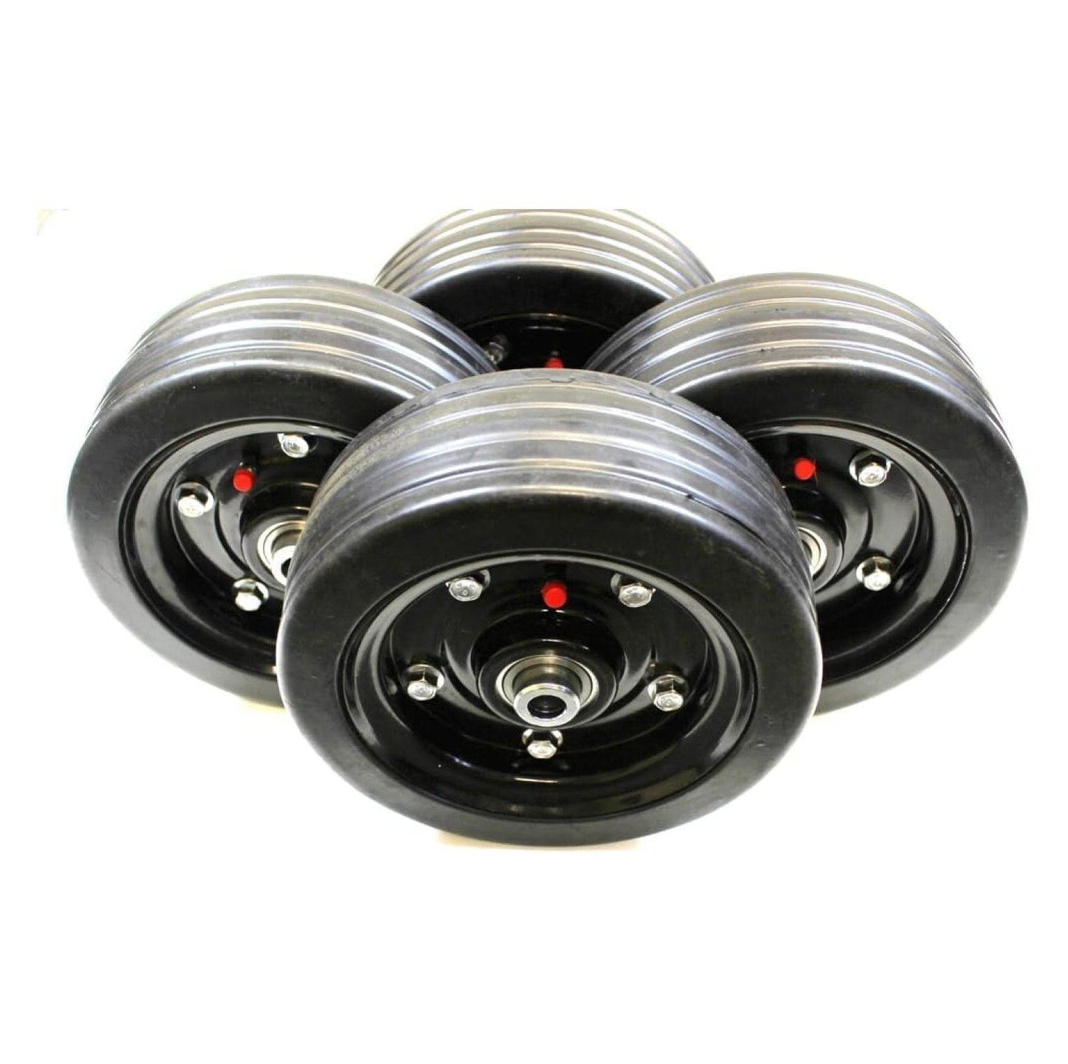 4 PACK 8 1/8″ Dia x 3″ Width Finish Mower Solid Molded Wheel – Internal ...