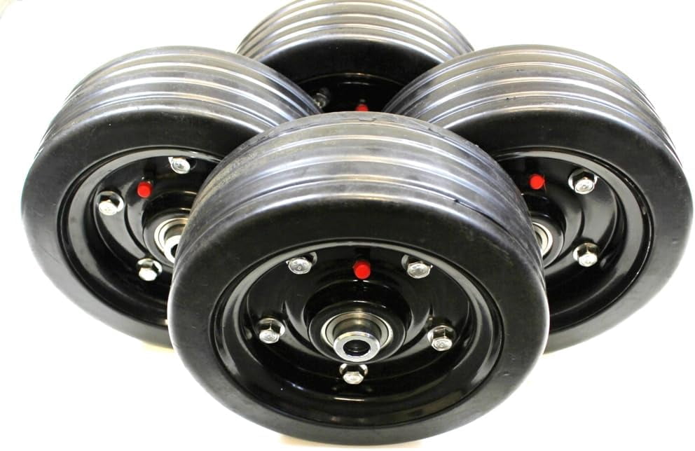 4 PACK 8 1/8″ Dia x 3″ Width Finish Mower Solid Molded Wheel – Internal ...