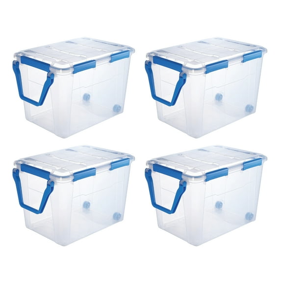 4 PACK - EZY STORAGE WATERPROOF 26.4Gal/105.7Qt/100L STORAGE BOX IP67 ...