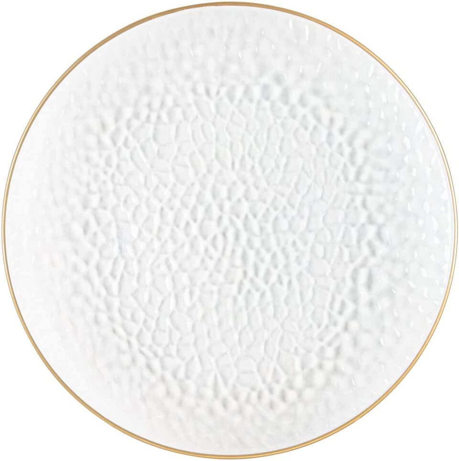 (4 PACK) EcoQuality 13" inch Round Charger Hammered Translucent Clear ...