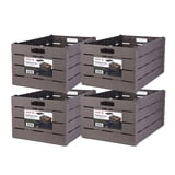 4-PACK FOLDING CRATE - GREY - Walmart.com