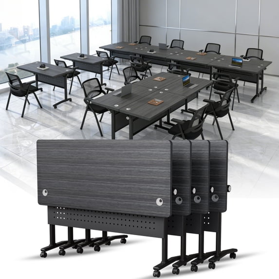 4 PACK Folding Conference Room Table with Wheels,47.2 IN Modular ...