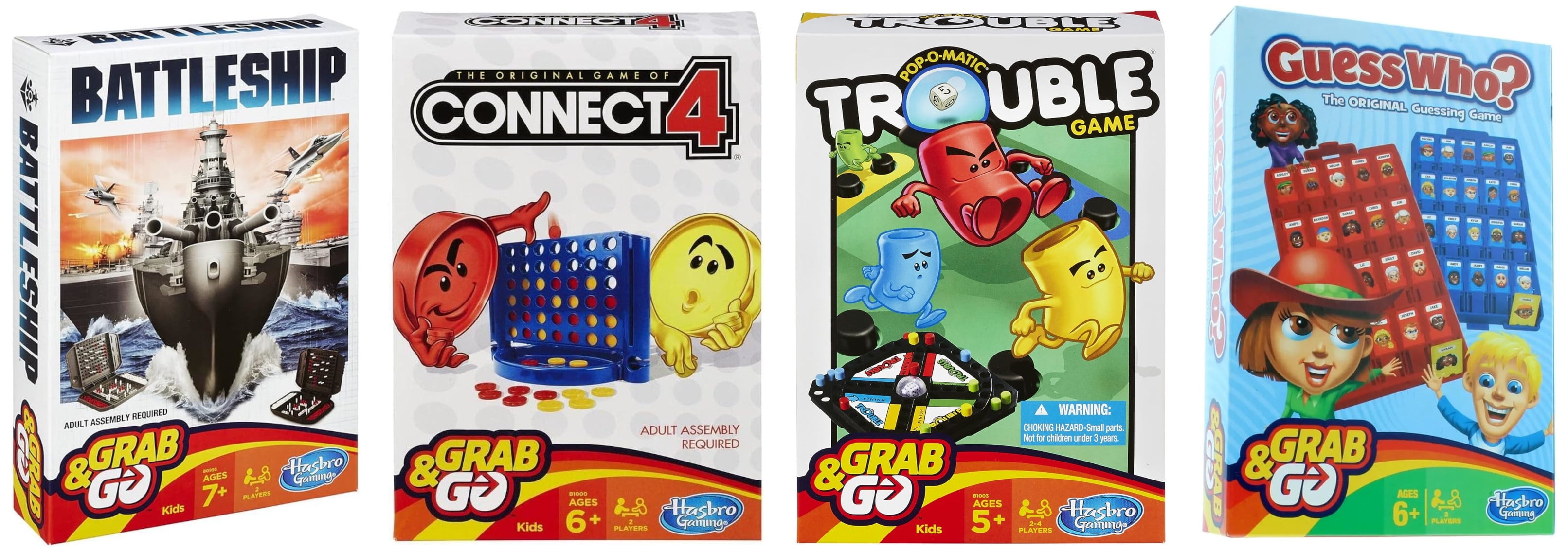 [4-PACK GRAB AND GO BUNDLE] - Hasbro Classic Family Games - Battleship ...