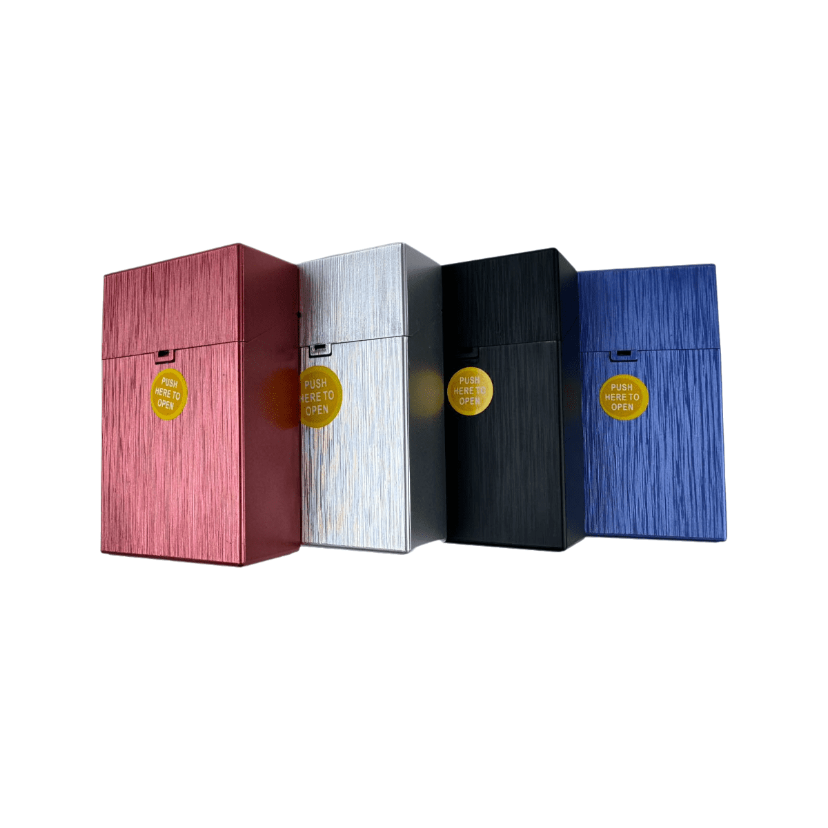 4 PACK King Size Push-to-Open Plastic Cigarette Case Cube Square wooden ...