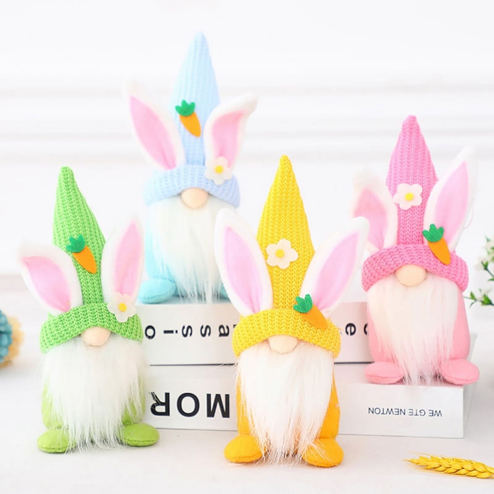 4-PACK Knitted Easter Gnomes,Easter Bunny Gnomes Decorations,Handmade ...