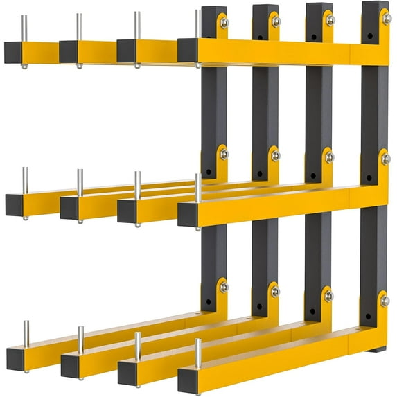 4 PACK Lumber Storage Rack Mount Wood Organizer Racks Heavy Duty Shelf ...