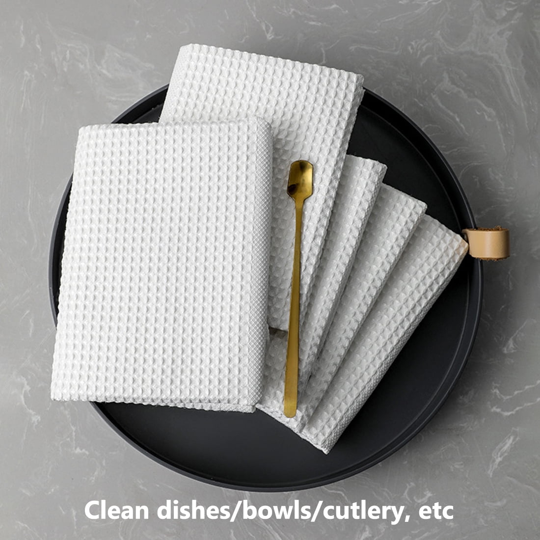 4 PACK Microfiber Dish Towels Waffle Weave Kitchen Towels Absorbent ...