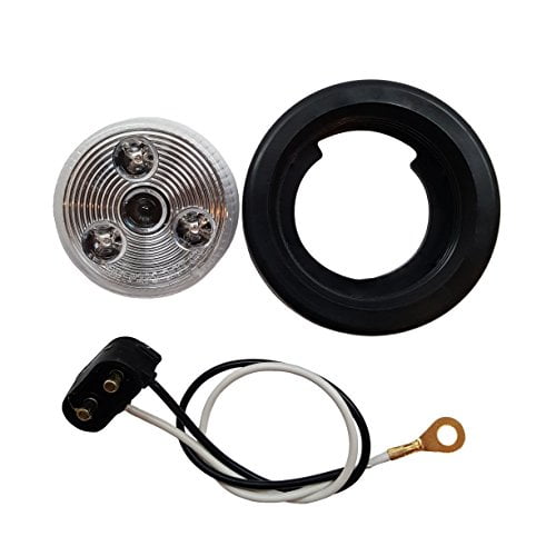 4 PACK OF LONG HAUL CLEAR/AMBER LED 2" ROUND REVERSE MARKER LIGHTS ...