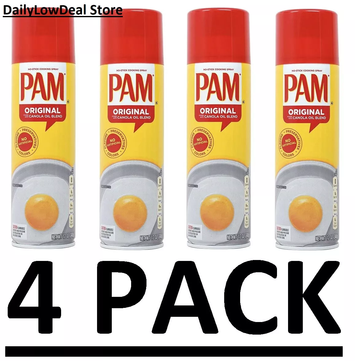 4 PACK - Pam Original Non-stick Cooking & Serving Oil Spray 12 oz ...