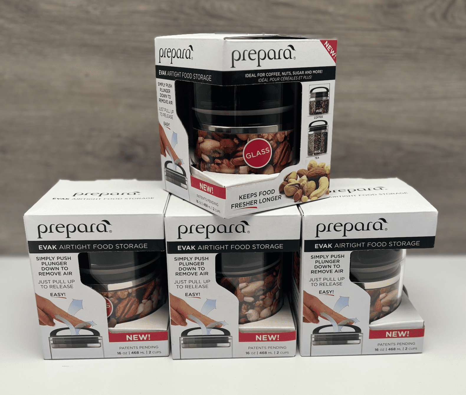 4 PACK Prepara Evak Air Tight Food Storage Glass Jars - Walmart.com