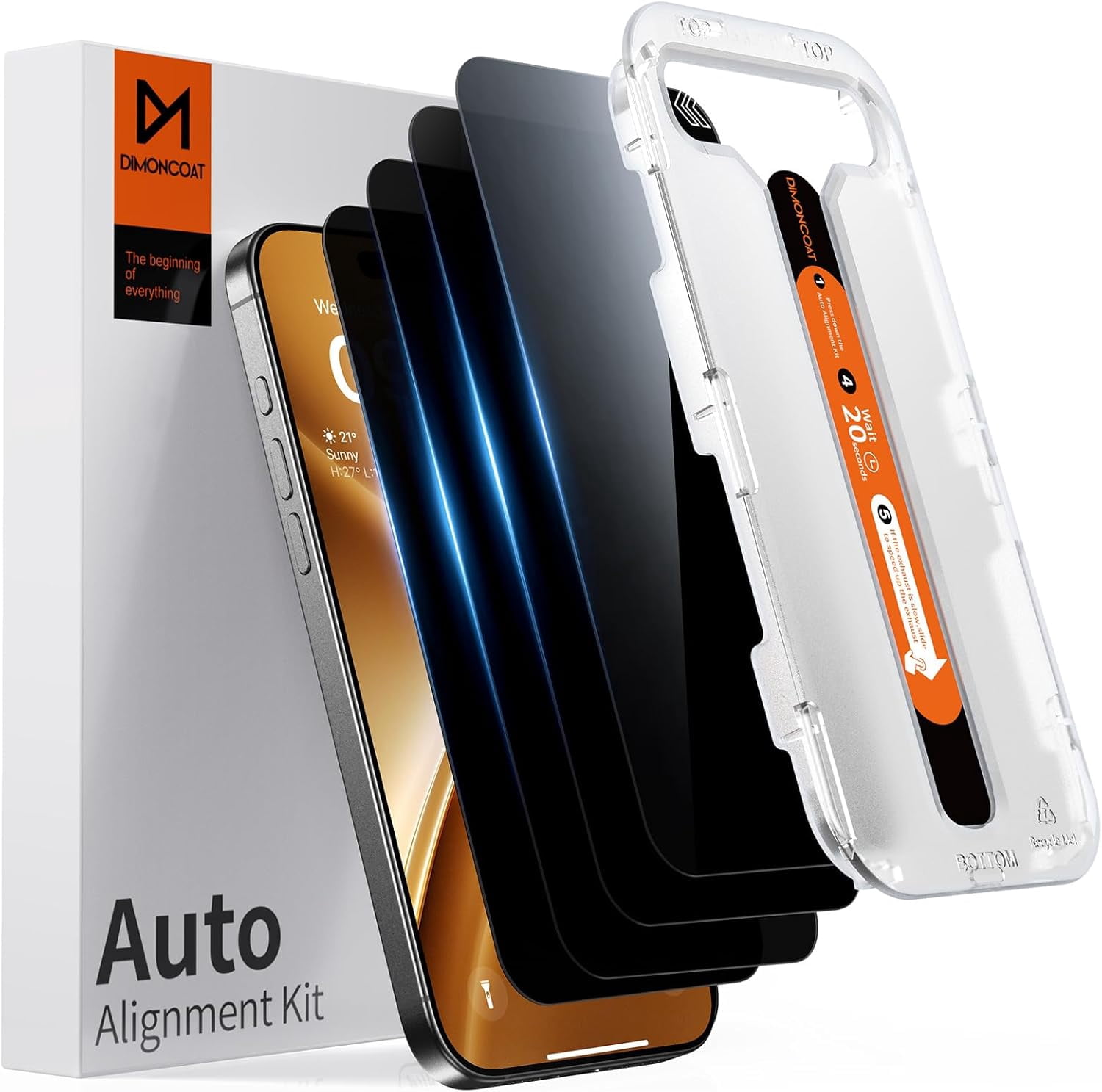 4-PACK Privacy Screen Protector Compatible with iPhone 16 Pro [Auto ...