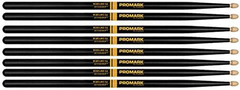 4 PACK Promark ActiveGrip Rebound 5A Drumsticks, Acorn Tip, Black, R5AAG-4 - Walmart.com