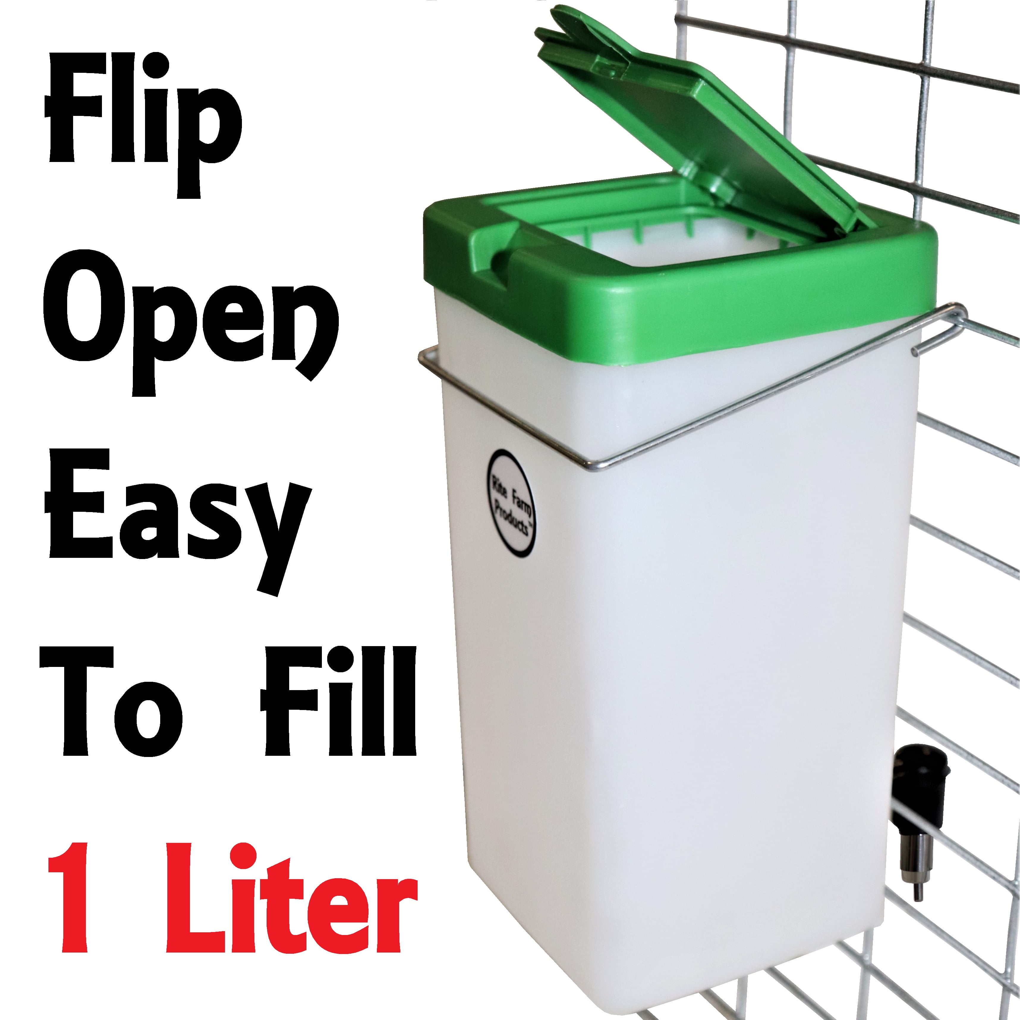 4 PACK RITE FARM PRODUCTS 1 LITER RABBIT BOTTLES DRINKER CAGE WATERER ...