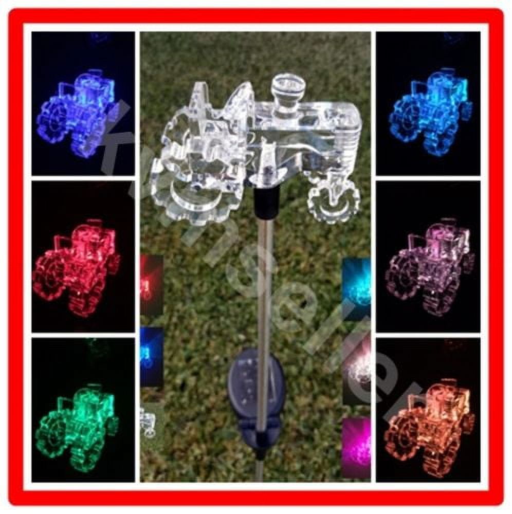 4 PACK Solar Acrylic Tractor Garden Stake Pathway Lawn LED - Walmart.com