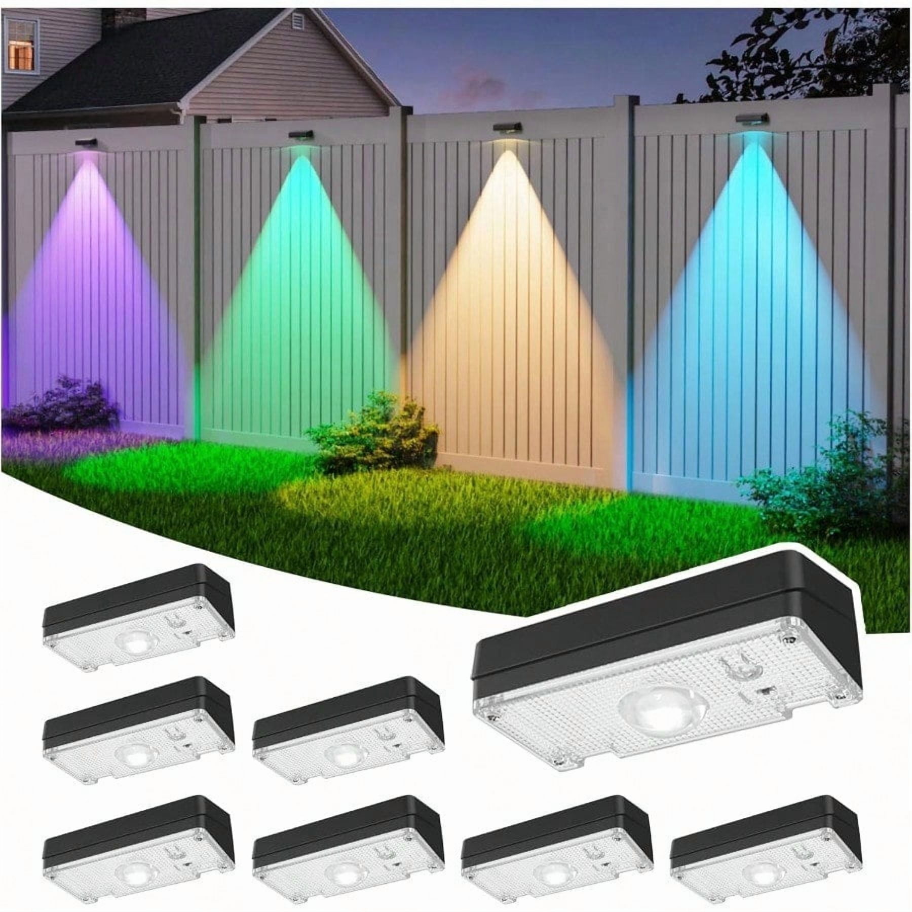 (4 PACK) Solar Fence Lights,Fence Lights Solar Powered Waterproof IP65 ...