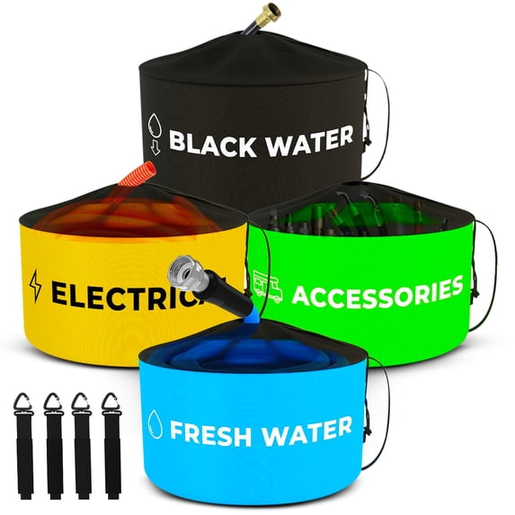 4-PACK Waterproof Storage Bags for RV,Sewer Hose,Water Hose,Electrical ...
