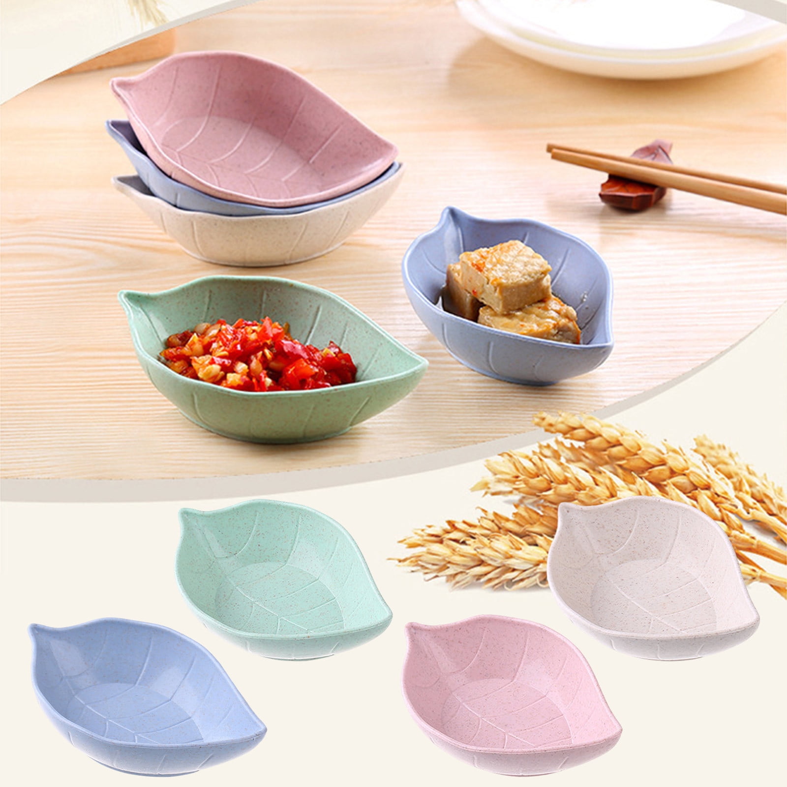 4 PACK Wheat Straw Plates, 4.33 Inches Unbreakable Deep Dinner Plates ...