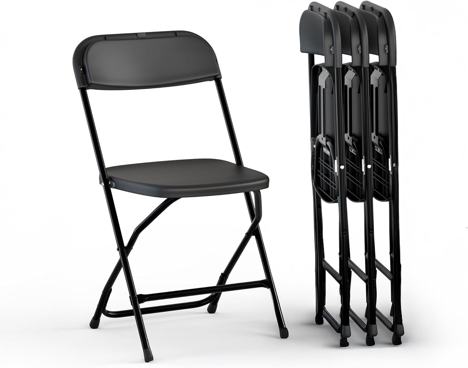 4 PACK White Foldable Plastic Chair | Folding & Stackable | 350 lbs ...