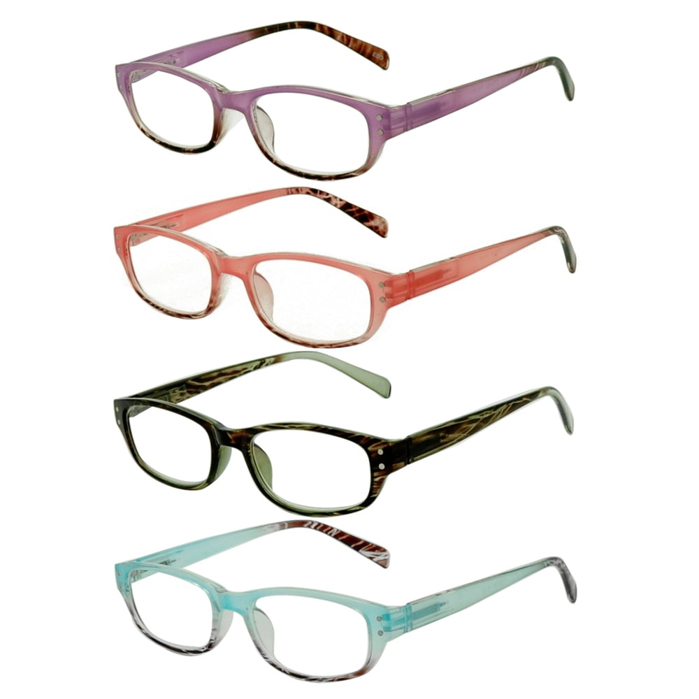 4 PACK Womens Spring Hinges Reading Glasses Readers + 1.00 ~ 3.50 ...