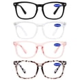 WEMOOTANTS 4 Pack Blue Light Blocking Reading Glasses, Women Computer ...